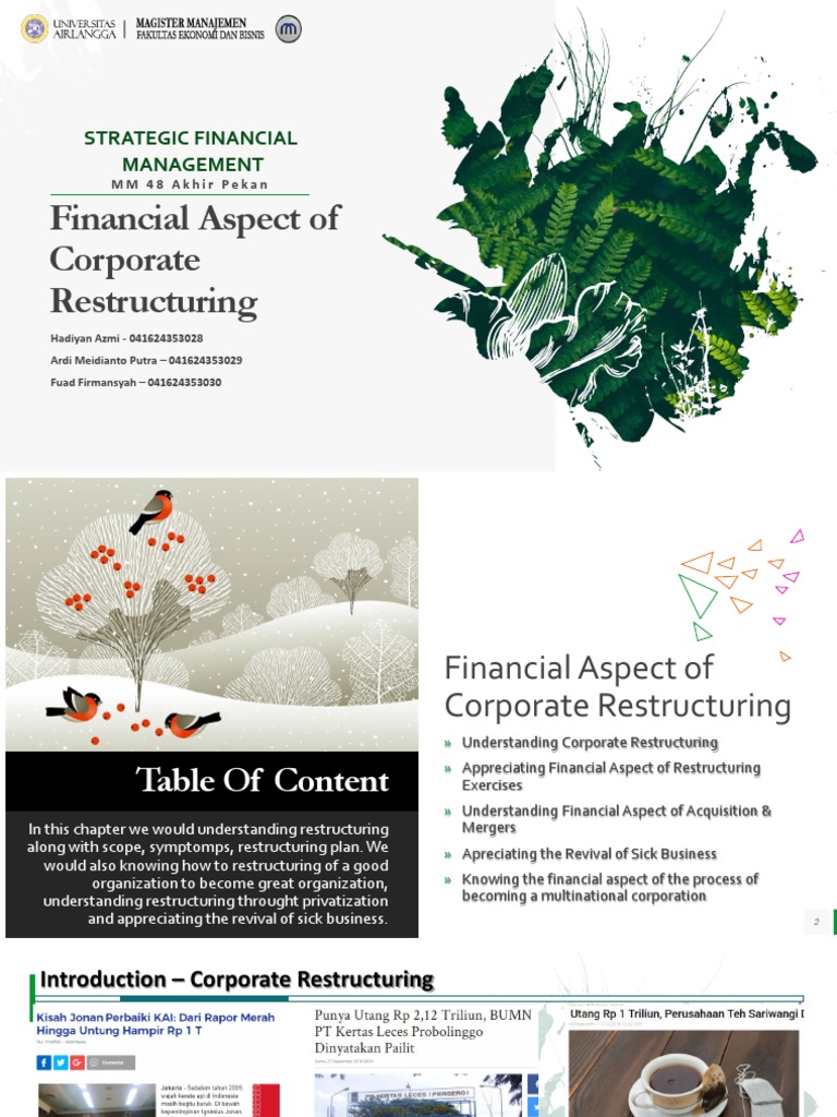 Chapter 11 - Financial Aspect of Corporate Restructuring PDF | PDF ...