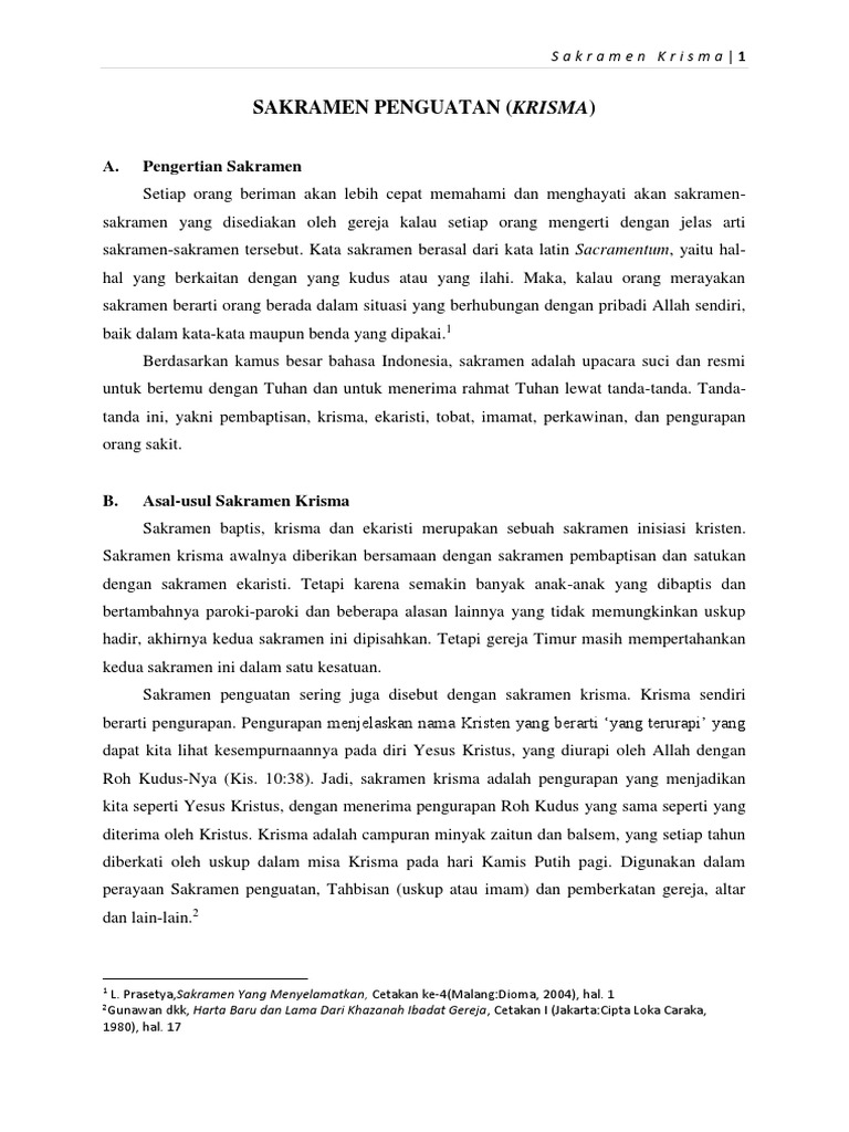 Sakramen Krisma (Penguatan) | PDF