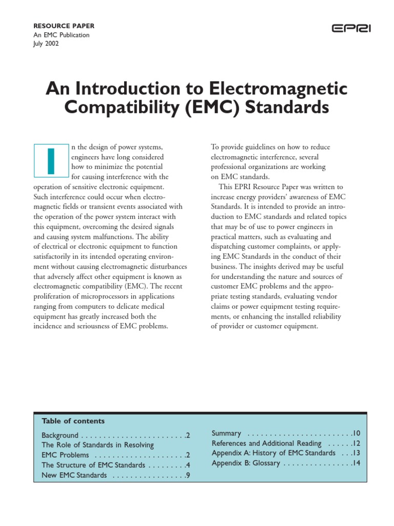 An Introduction To Electromagnetic Compatibility (EMC) Standards | PDF ...
