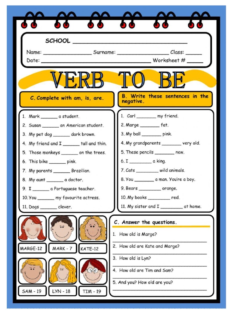 Verb To Be Worksheet | PDF