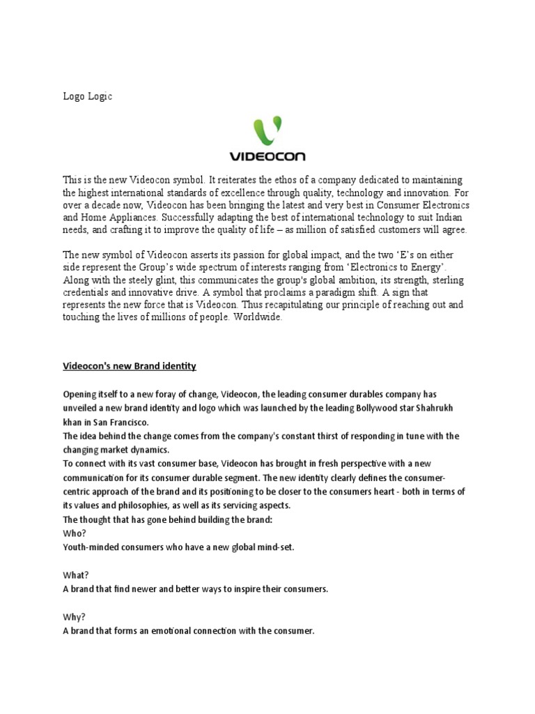 Videocon Experience The Change | PDF | Brand | Innovation