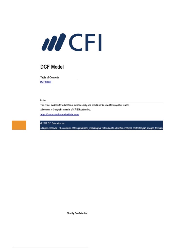 DCF Model Template | PDF | Discounted Cash Flow | Equity (Finance)