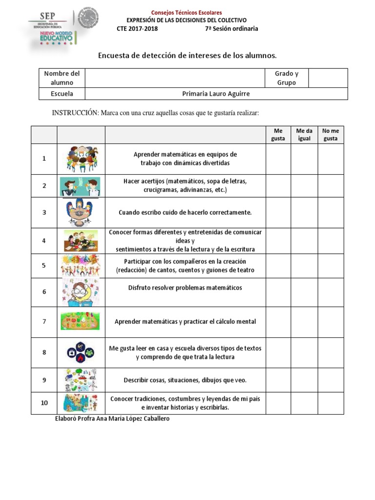 Encuesta de Detección de Intereses Lauro | PDF