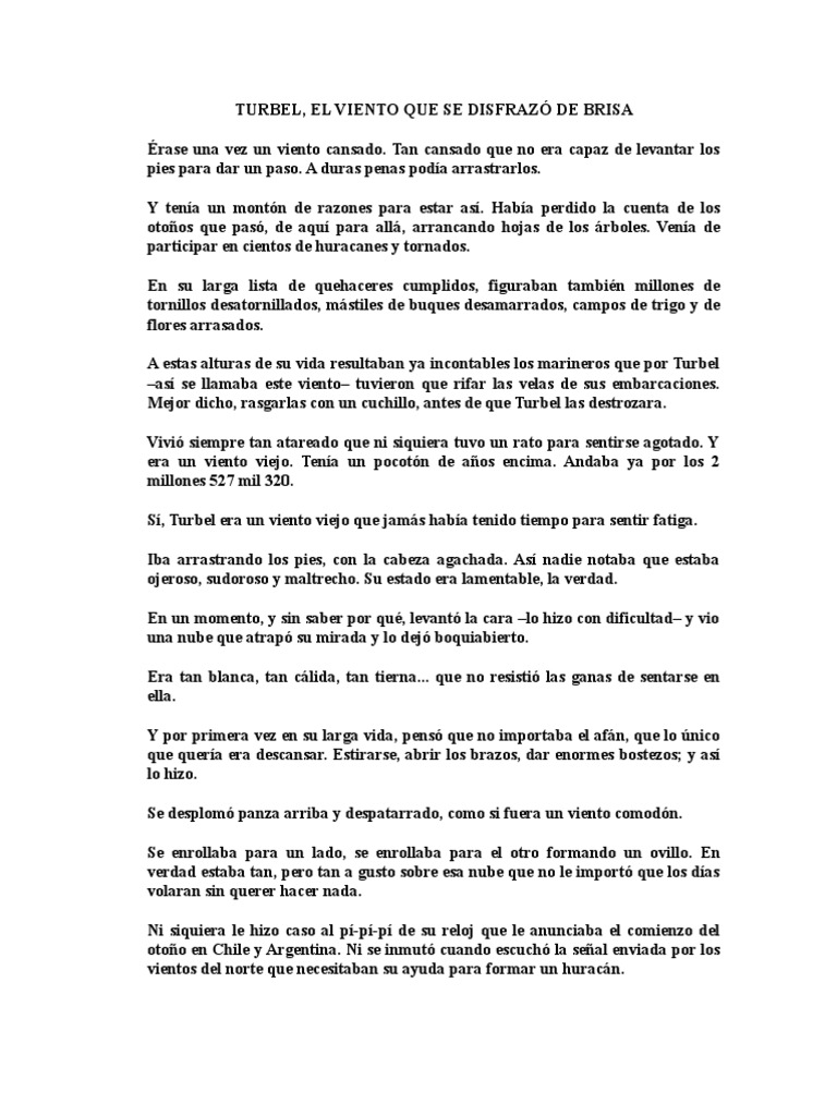 Cuento Turbel | PDF | Herida | Naturaleza