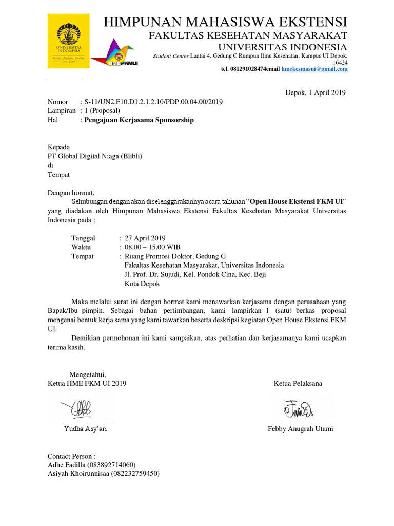 Proposal Sponsorship Acara OHE FKM UI | PDF | Ilmu Sosial | Seni