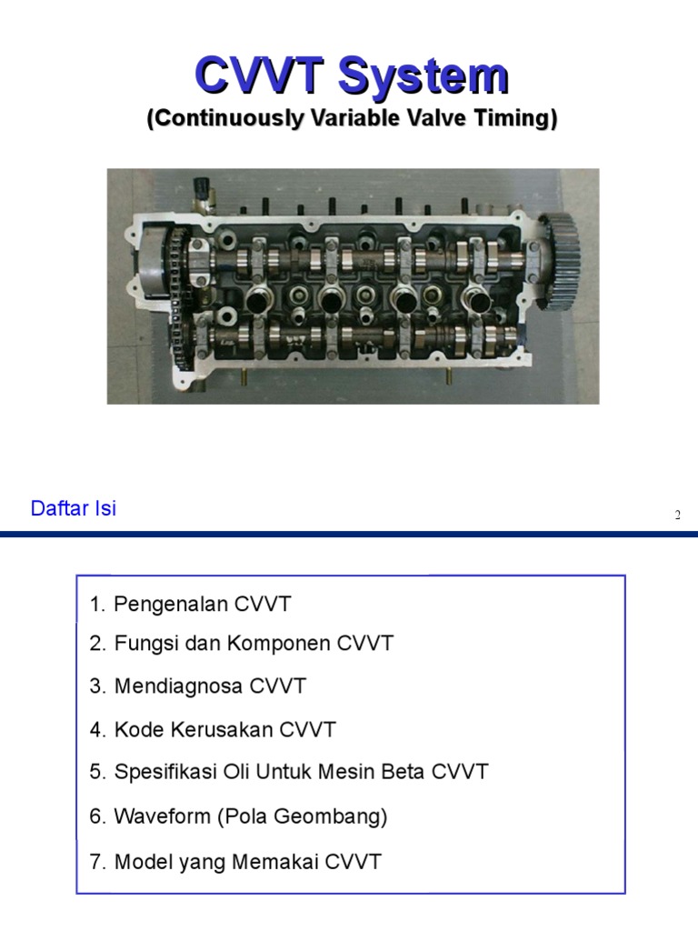 Engine CVVT System | PDF | Engine Technology | Transportation Engineering