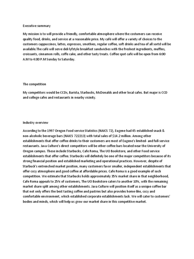 Executive Summary | PDF | Coffeehouse | Starbucks