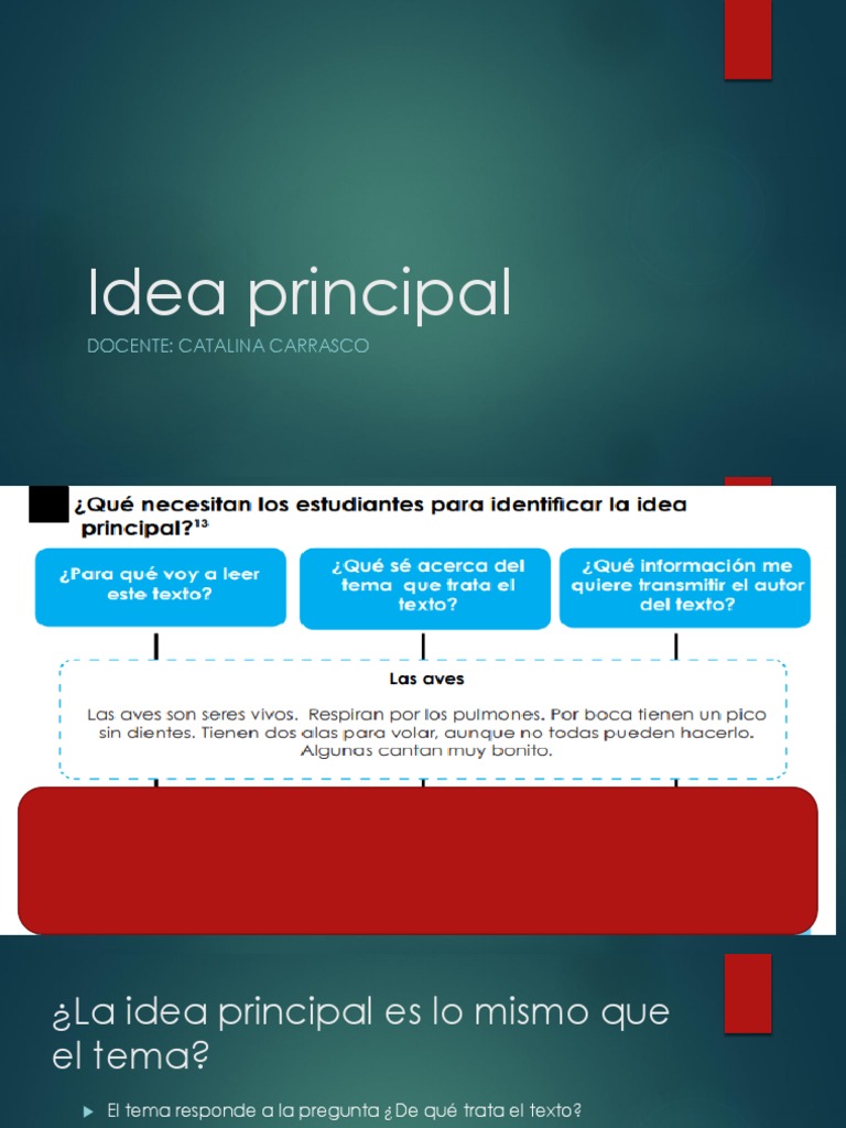 Diferencia entre Tema e Idea Principal | PDF