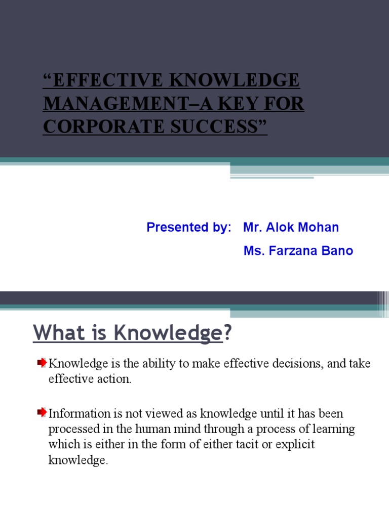 Effective Knowledge Management Strategies | PDF | Knowledge Management | Tacit Knowledge