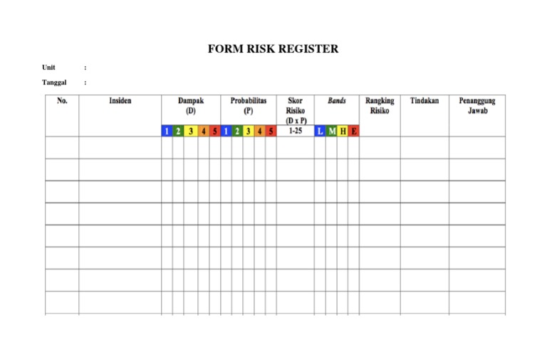 Form Risk Register | PDF
