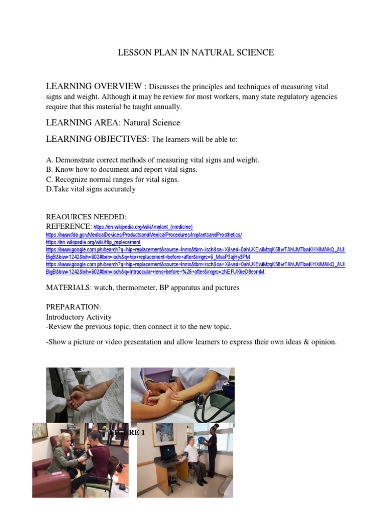 Vital Signs Lesson Plan | PDF | Blood Pressure | Heart