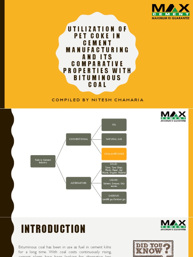 Pet Coke in Cement Manufacturing: Benefits & Challenges | PDF ...