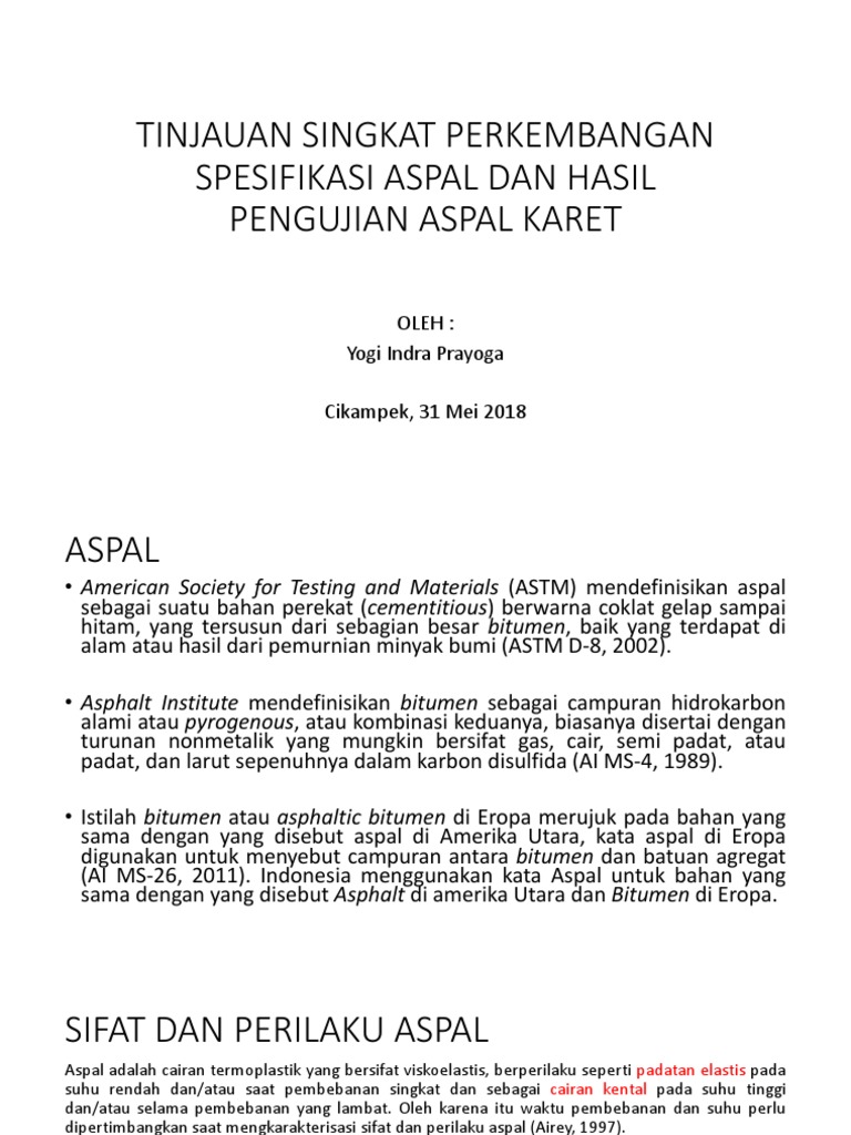Presentasi Aspal Karet | PDF