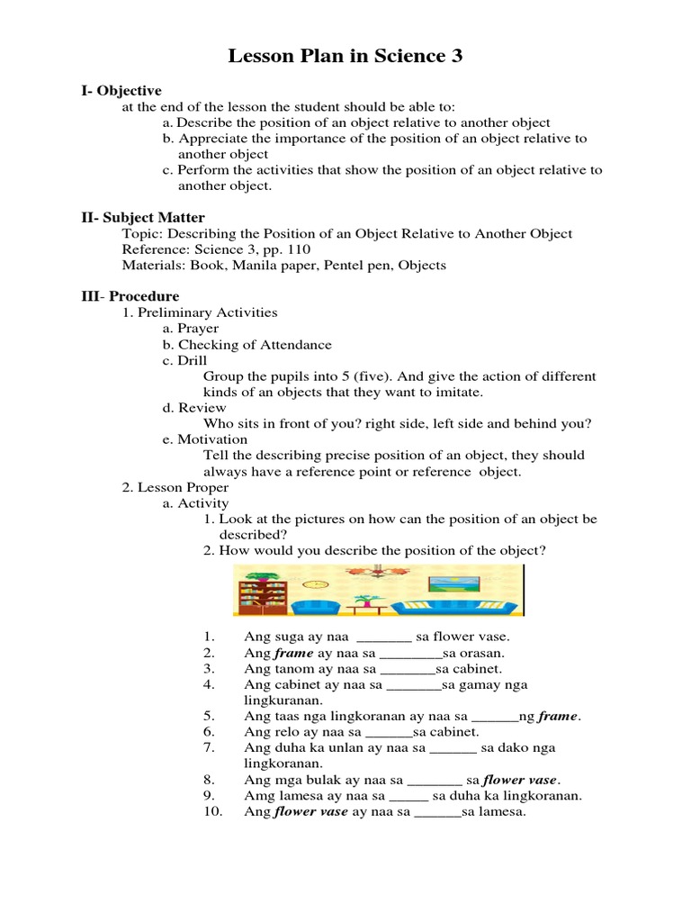 Lesson Plan in Science 3 Lovely | PDF | Pedagogy | Behavior Modification