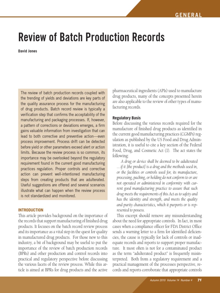 Revision de Batch Records en Farmaceuticas | PDF | Tablet (Pharmacy ...