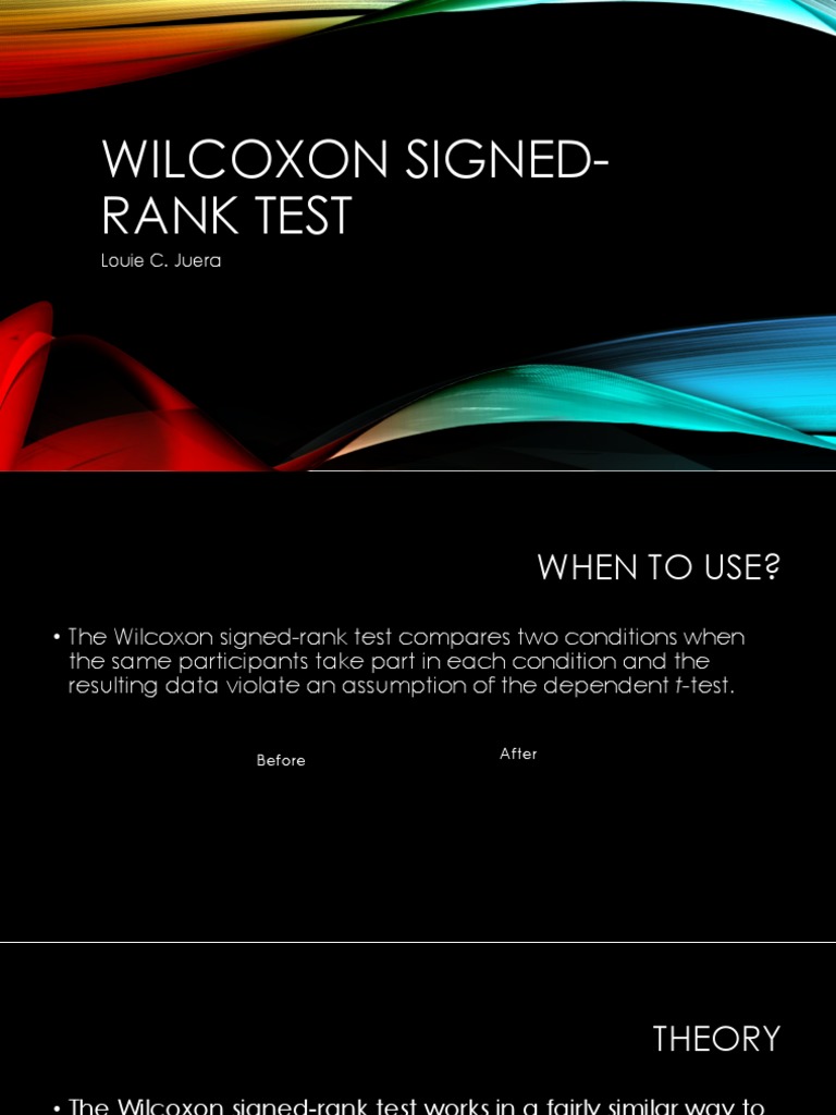 Wilcoxon Signed-Rank Test | PDF | Student's T Test | Statistical Inference
