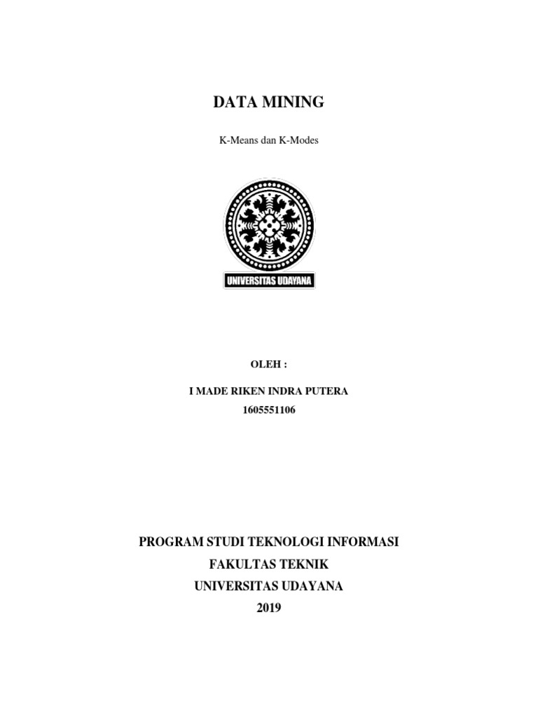 Data Mining (K-Means Dan K-Modes) | PDF