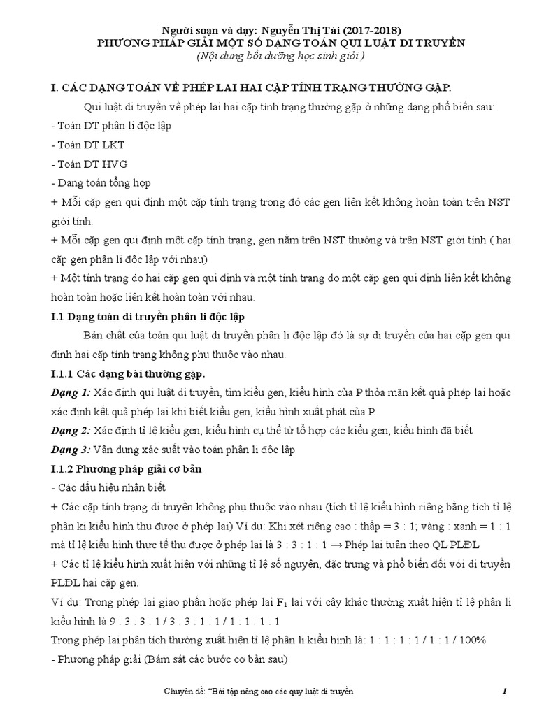 Chuyen de Bai Tap HSG QLDTTài | PDF