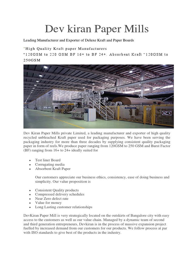 Dev Kiran Paper Mills10.12.18 | PDF | Papermaking | Paper