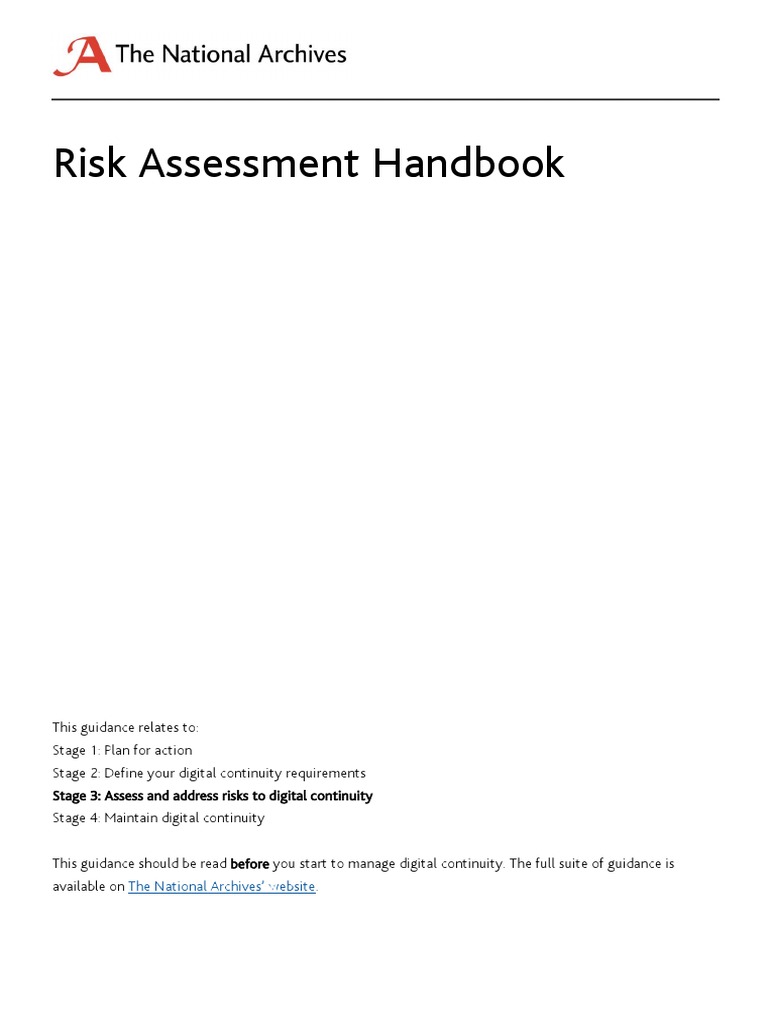 Risk Assessment Handbook PDF | PDF | Risk Management | Risk Assessment