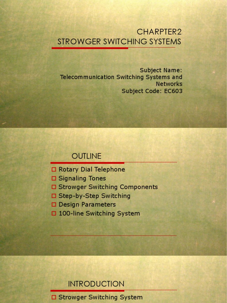 Strowger Switching System Overview | PDF | Telephone Exchange | Telephony