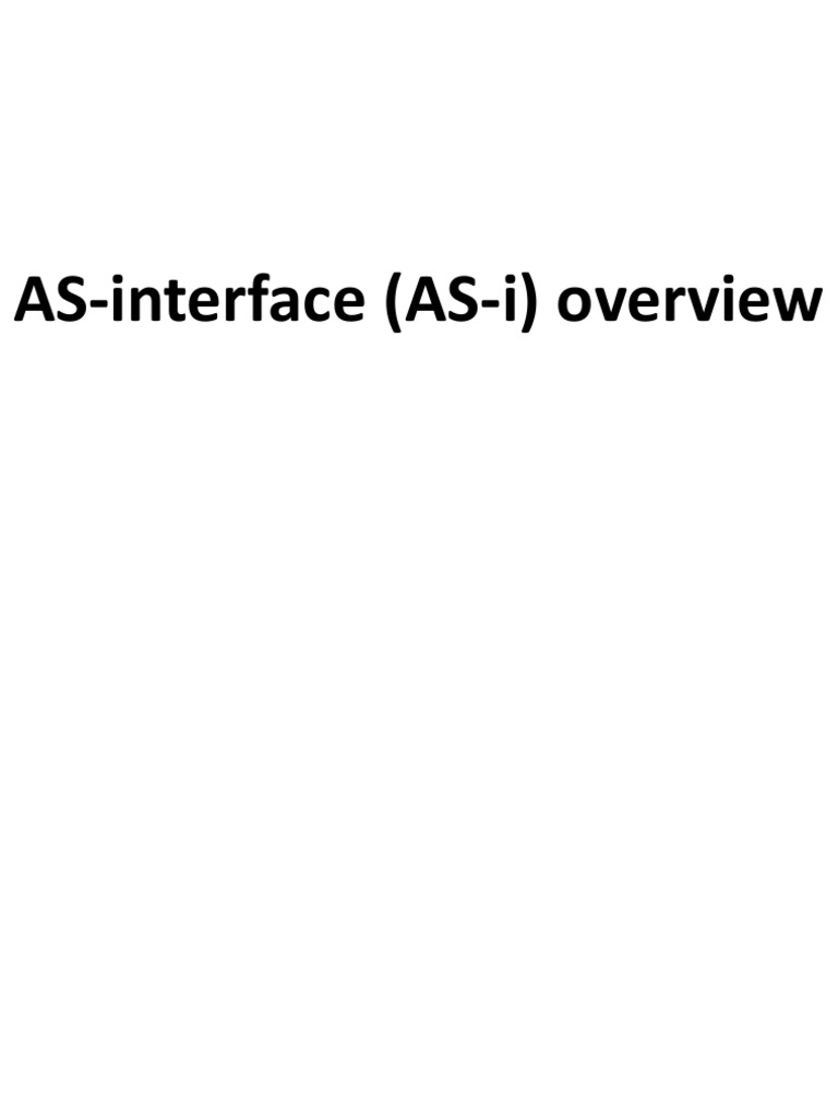 AS-interface (AS-i) Overview | PDF