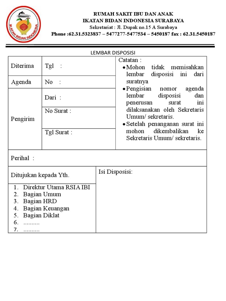 Disposisi Surat Masuk | PDF