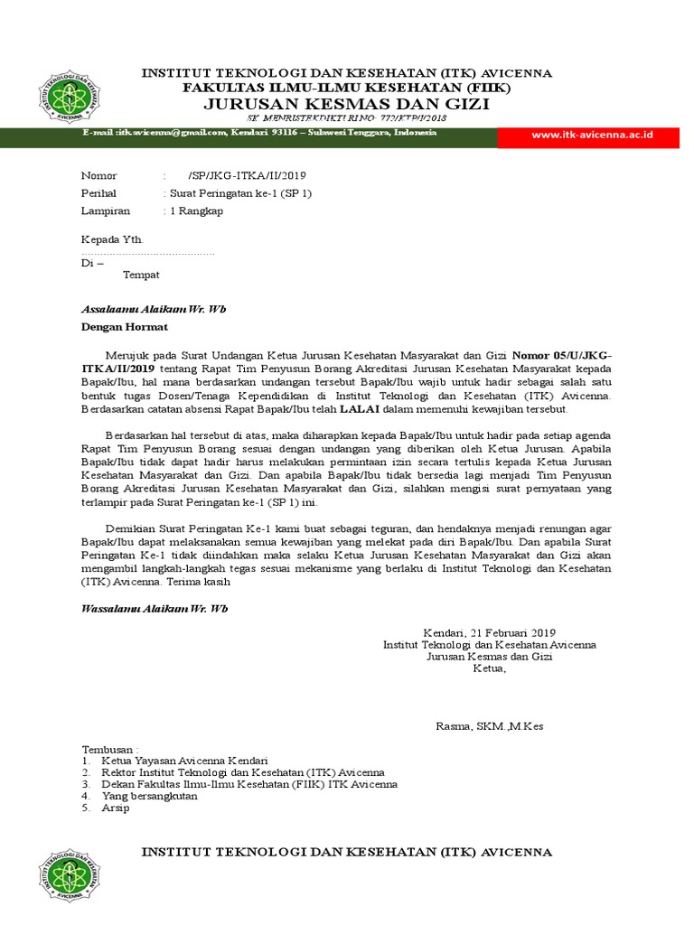 Surat SP 1 | PDF