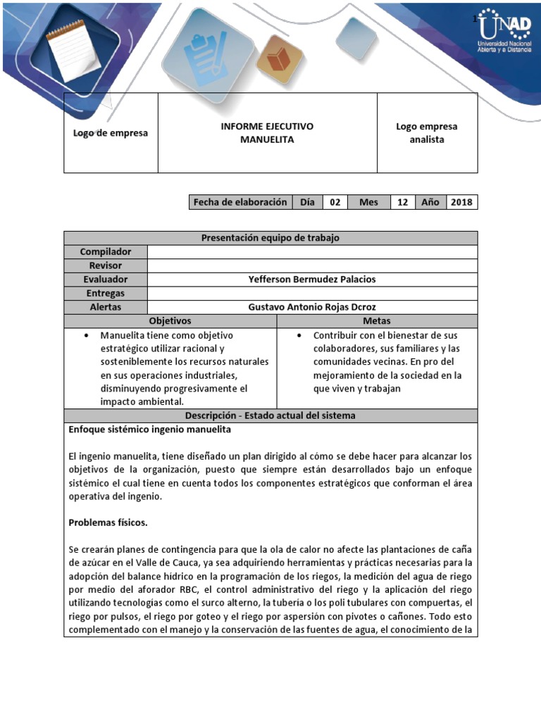 Plantilla Entrega Fase 5 - informe ejecutivo.docx | Riego | Rúbrica ...