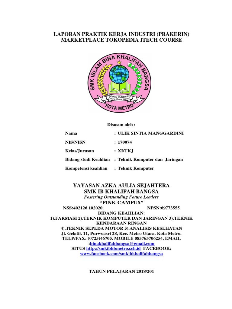 Laporan Praktik Kerja Industri (Prakerin) Marketplace Tokopedia Itech ...