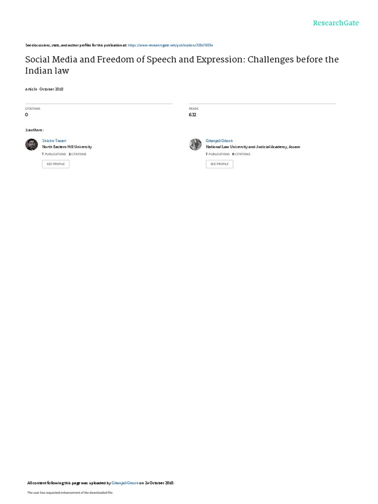Social Media and Freedom of Speech and Expression PDF | PDF | Freedom ...
