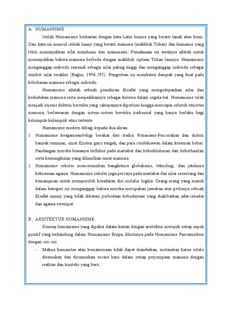Humanisme dan Arsitektur | PDF