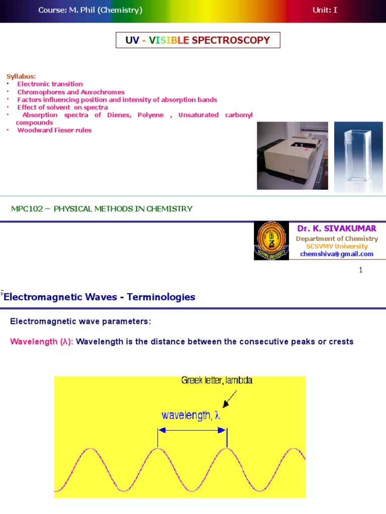 UV-VIs Spectros | PDF | Ultraviolet–Visible Spectroscopy | Molecular Orbital