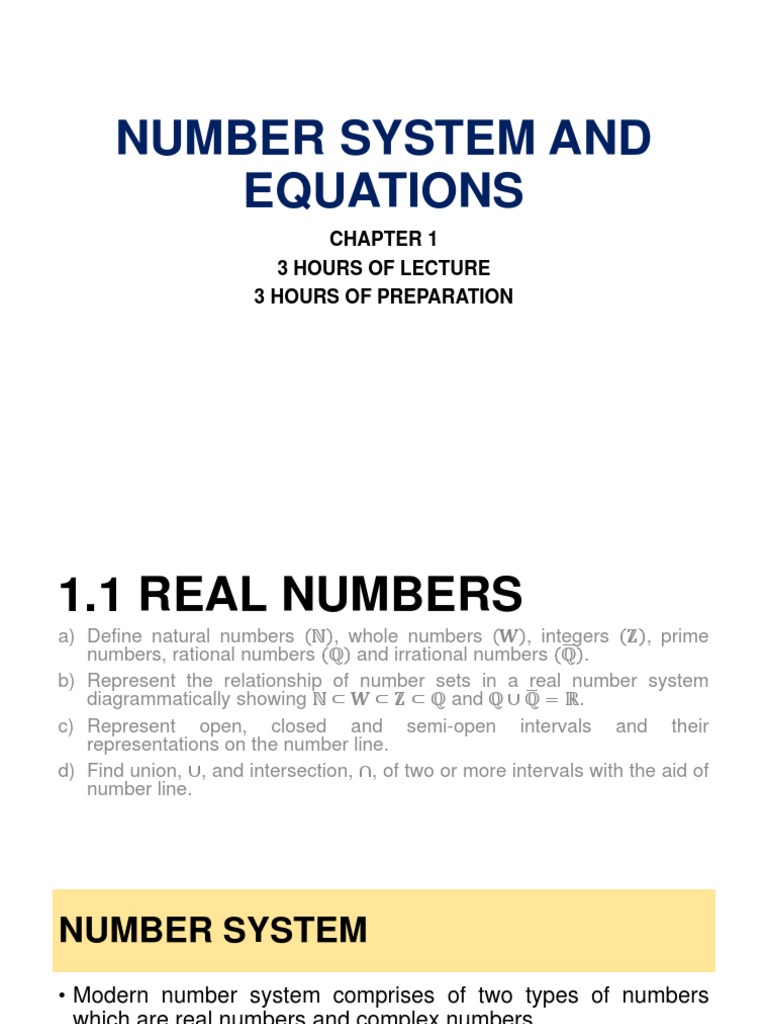 Chapter 1 - Number System and Equations | PDF | Numbers | Rational Number