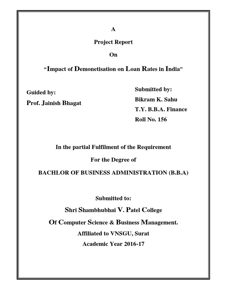 Vikram Sahu | PDF | Loans | Banks