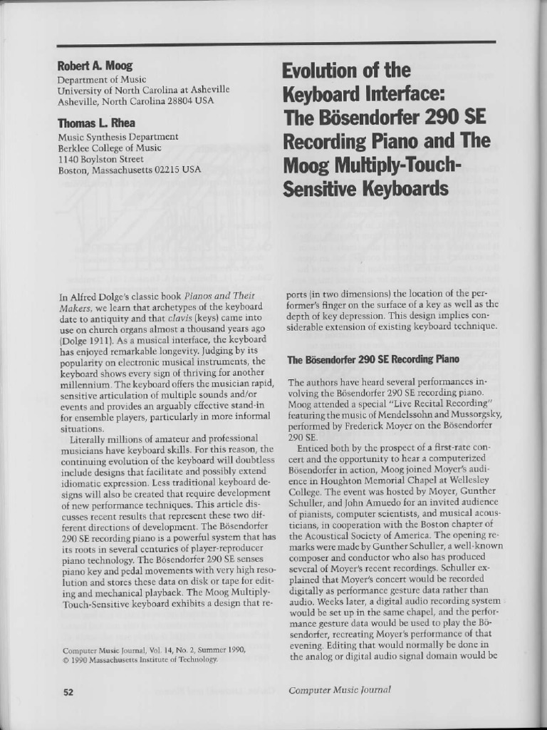 Moog Evolution PDF | Download Free PDF | Piano | Input/Output