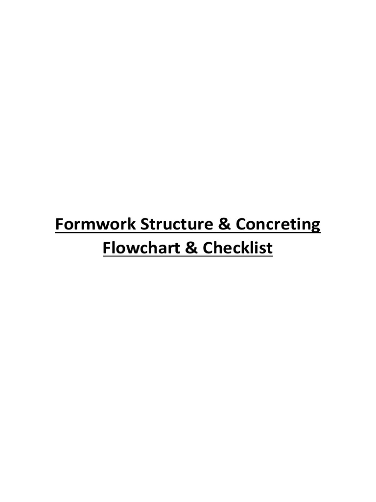 Formwork Structure Installation Checklist | PDF | Concrete | Engineering