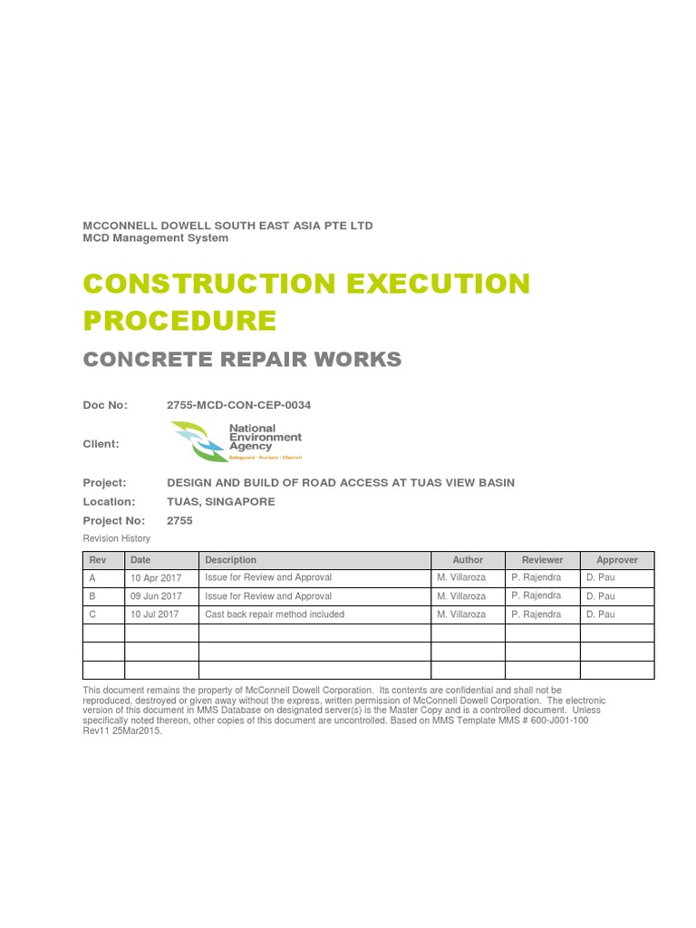 Concrete Repair Procedure Guide | PDF | Concrete | Occupational Safety ...