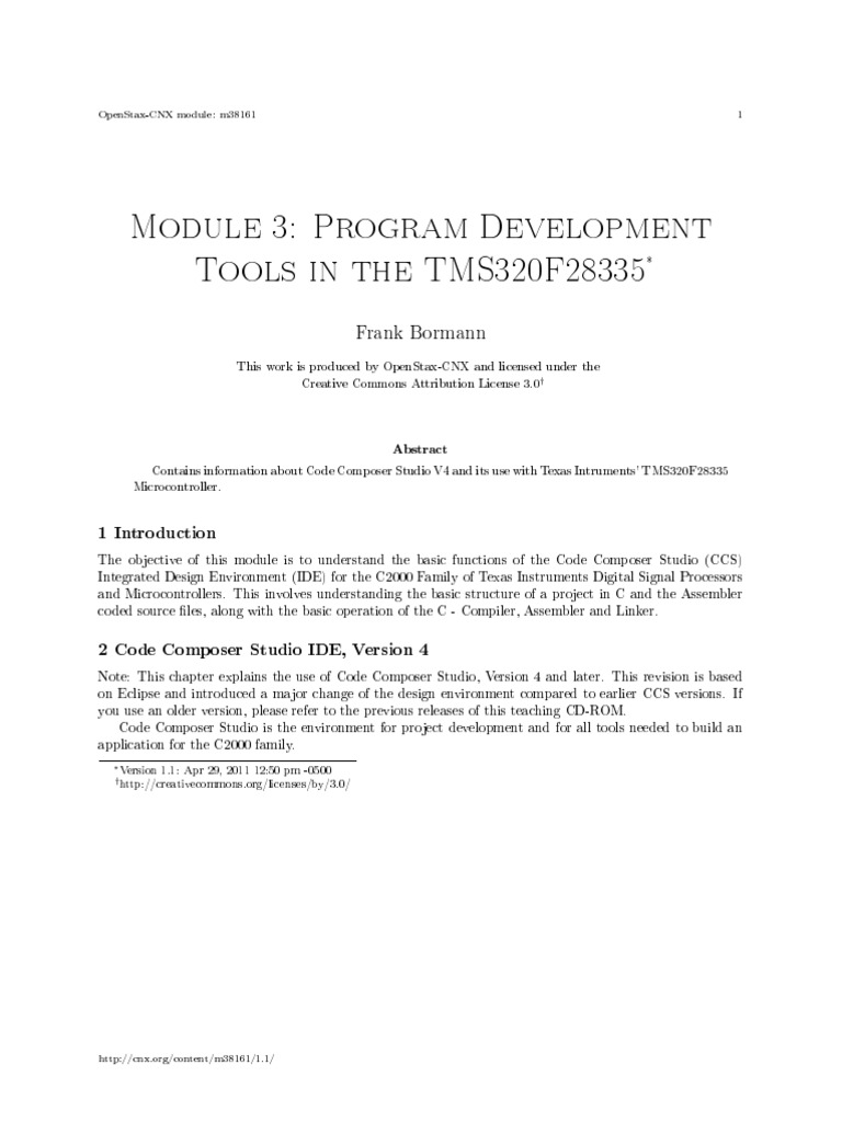Module 3 Program Development Tools in The tms320f28335 1 PDF | PDF ...