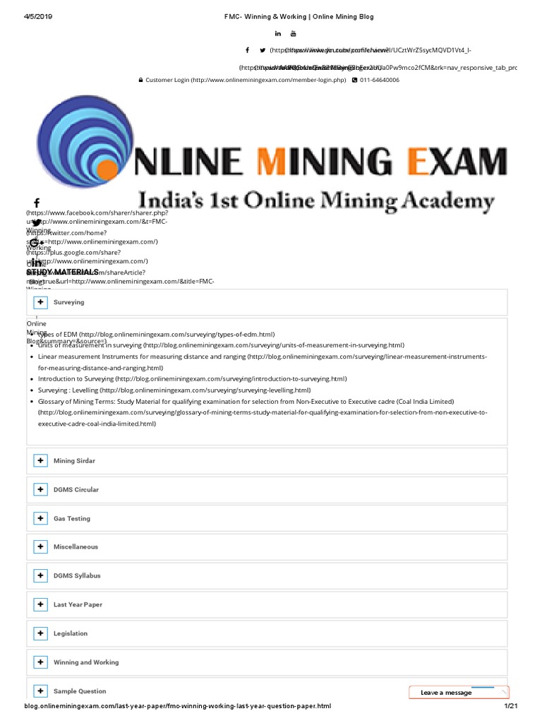 FMC - Winning & Working - Online Mining Blog PDF | PDF | Deformation ...