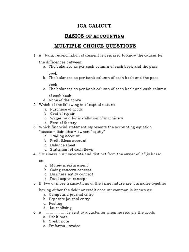Mock Test Accounts | PDF | Debits And Credits | Bookkeeping