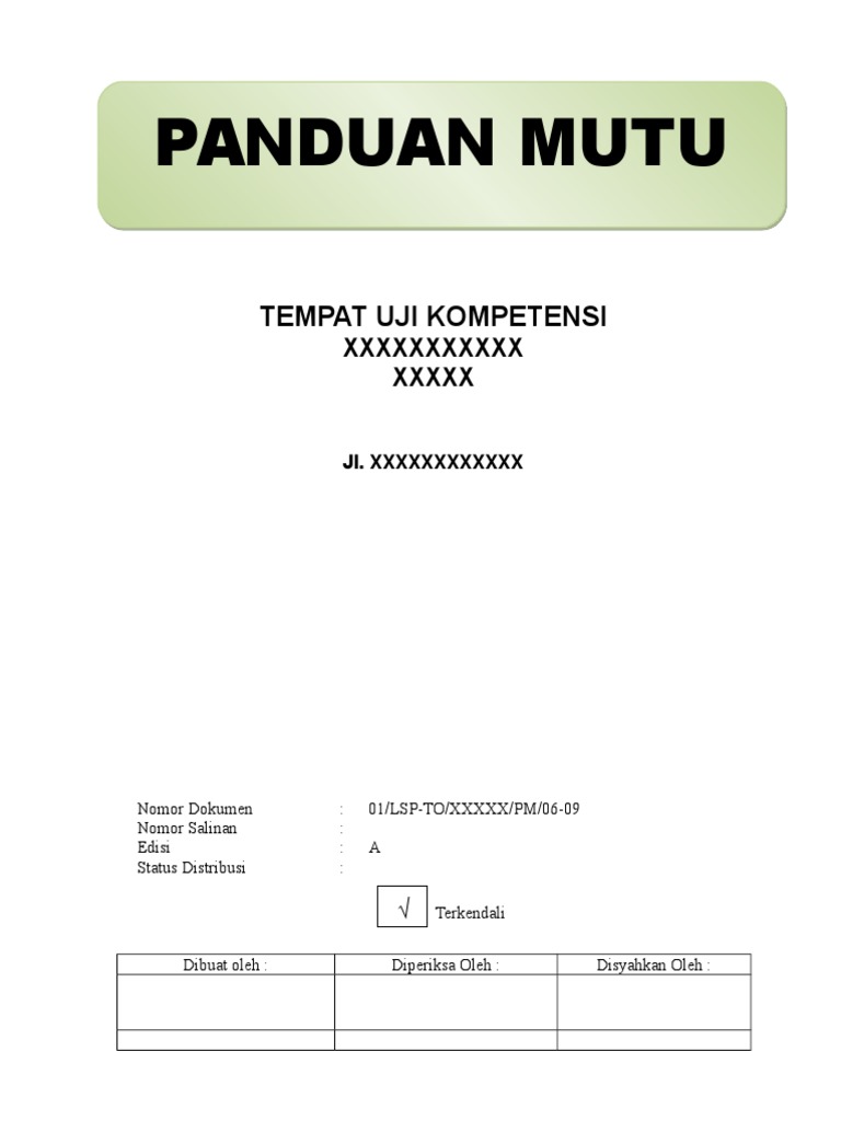Panduan Mutu TUK | PDF