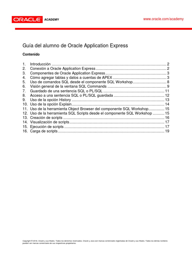 APEX Student Guide Esp | Descargar gratis PDF | Pl / Sql | SQL