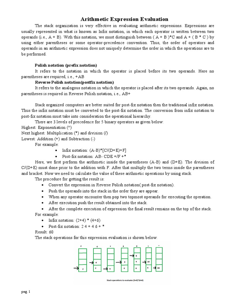 Arithmetic Expression Evaluation C Download Free Pdf Mathematical 0544