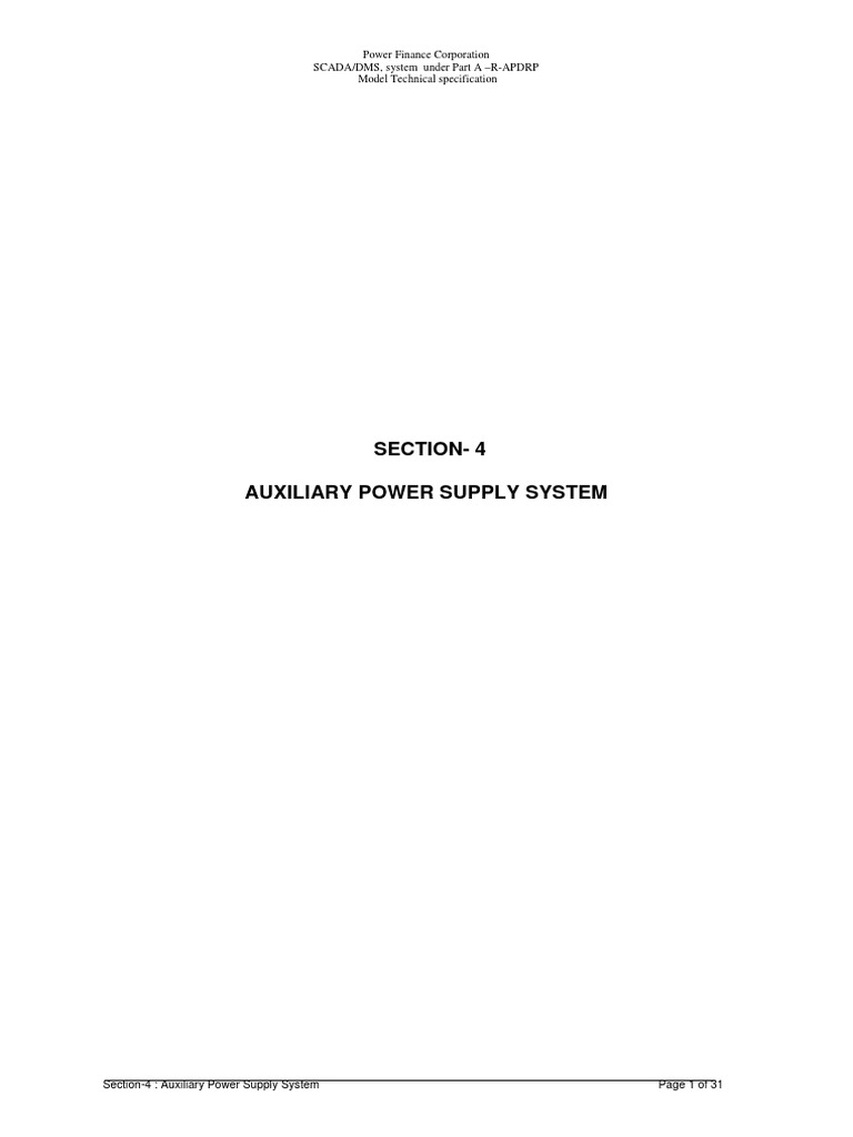 Section - 4 Auxiliary Power Supply | PDF | Power Inverter | Battery Charger