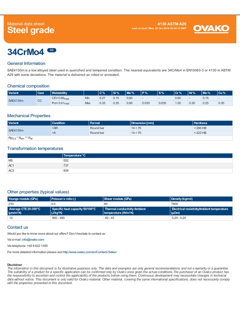34 CR Mo 4 | Download Free PDF | Steel | Materials Science