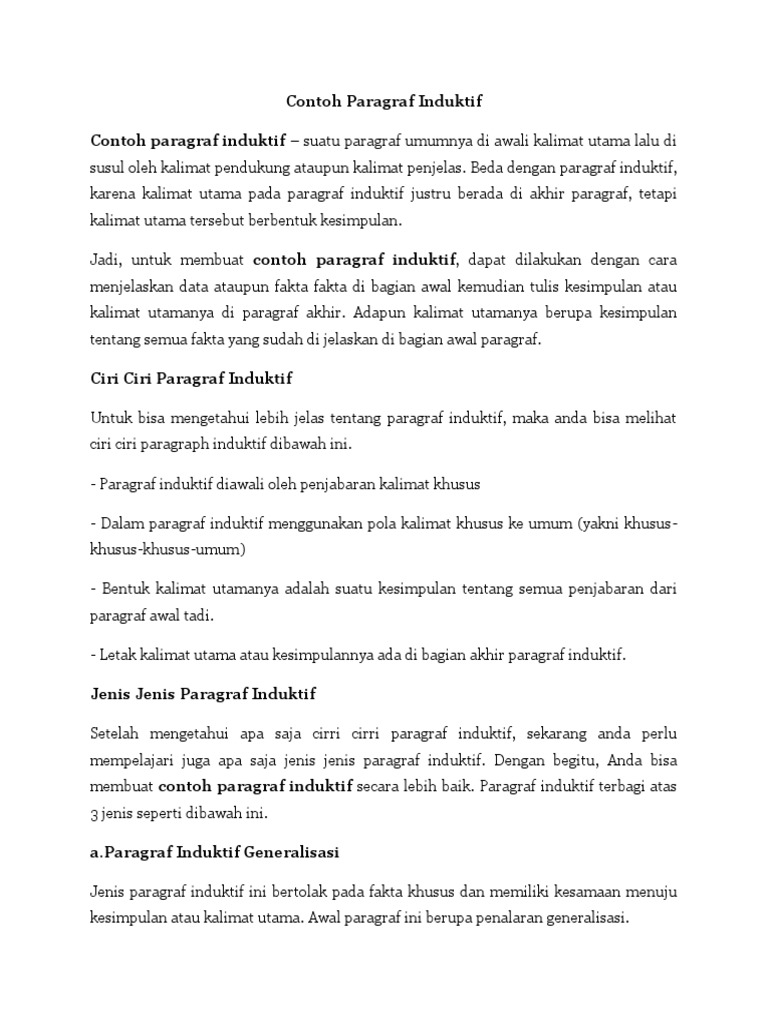 48.contoh Paragraf Induktif | PDF