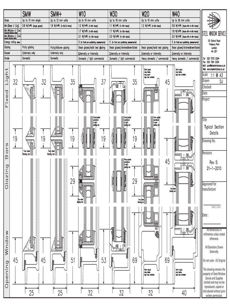 Steel Window Service: Scale Drawn Checked | PDF