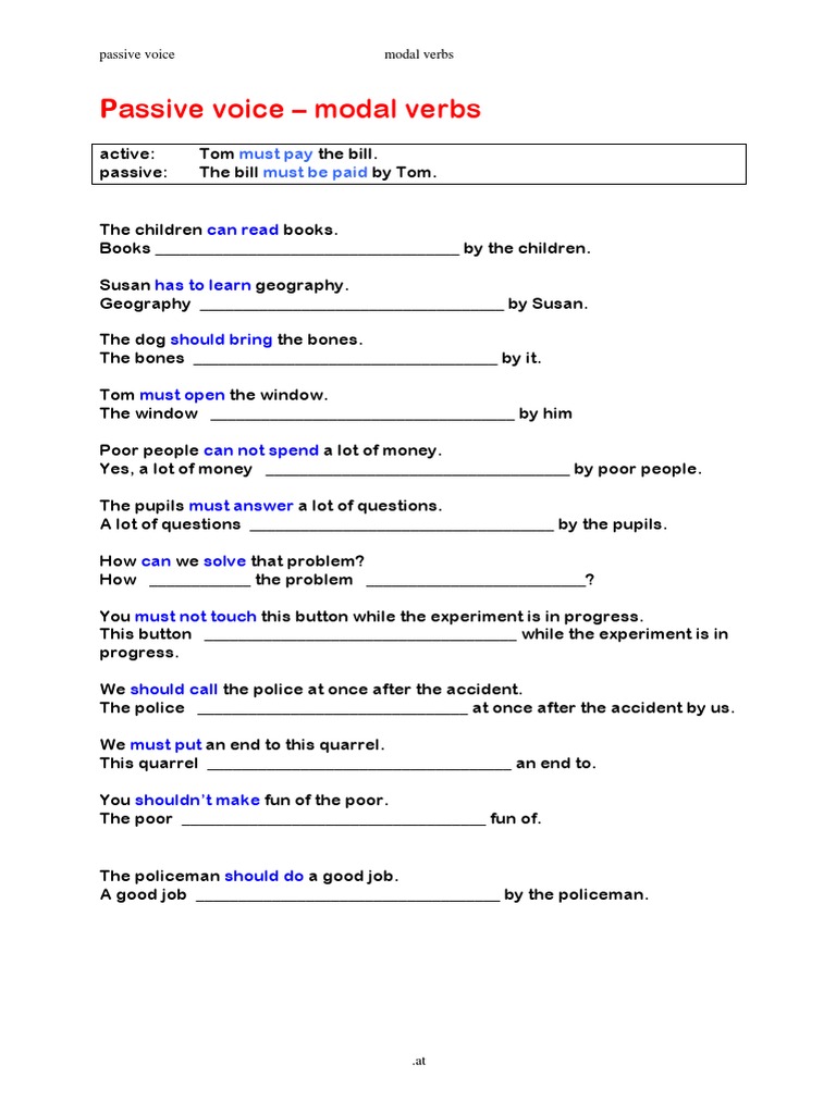 A Comprehensive Guide to Using Modal Verbs and Passive Voice | PDF | Linguistic Typology | Syntax