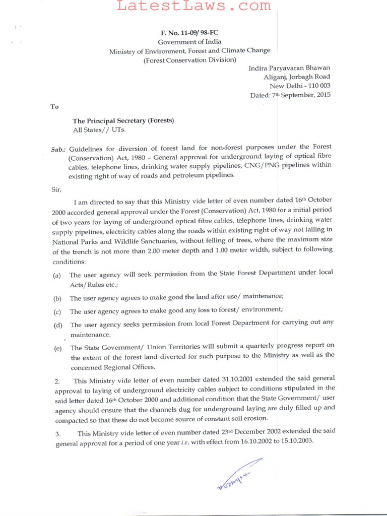 Guidelines for Forest Land Diversion | PDF | Natural Environment | Nature